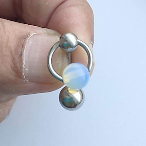 Opalite Stone Door Knocker VCH Piercing Barbell.