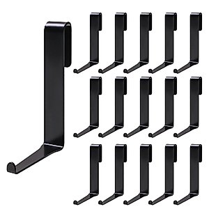TKGKHK 20 PCS Black Hooks for Hanging, 3.5 inch Heavy Duty 90°Hooks Bathroom Hook L Shaped Hooks Kitchen Pot Rack Hooks Closet Hooks for Hanging Plants, Clothes, Kitchen Utensil, Pots and Pans