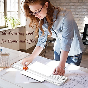 ISDIR A4 Paper Cutter 12 Inch Titanium Paper Trimmer Scrapbooking Tool with Automatic Security Safeguard and Side Ruler for Craft Paper, Label, Coupon, Photo and Cardstock