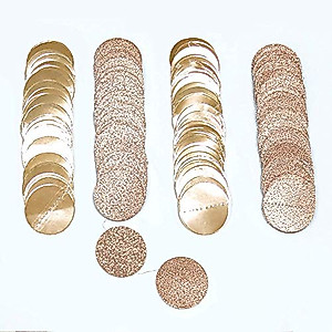 Glitter Circle Dot Garland Kit for Party Decorations Hanging Circle Banner Streamer Backdrop Decor for Wedding Birthday Bday Engagement Bridal Shower Bachelorette Ramadan EID Graduation Party Supplies