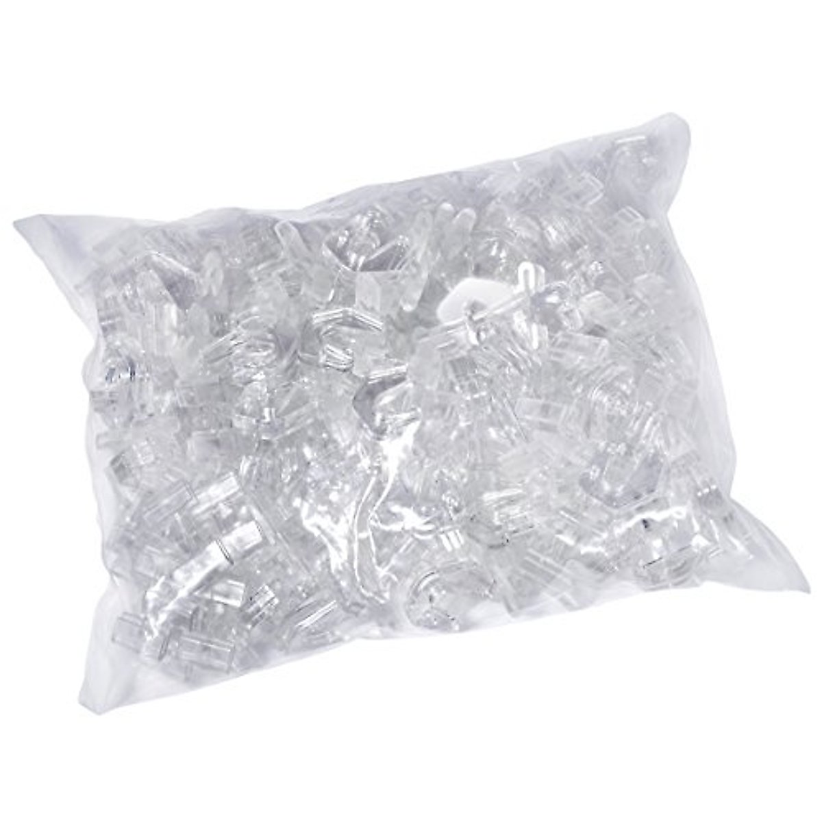 GlossyEnd Pack of 100 - Crystal Clear Hinged Polycarbonate Ceiling Hooks for Drop-Ceiling T-Bars, Holds up to 15 lbs. 1" W x 1 ½"H