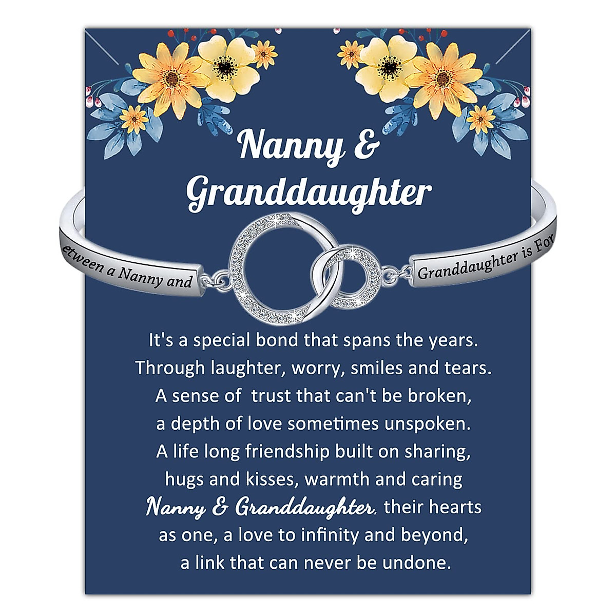 BNQL Nanny Gifts from Granddaughter Bracelet Nanny and Granddaughter Gifts from Nanny Bracelet Jewelry Gifts for Babysitter