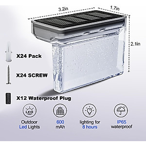 TIJNN Solar Deck Lights， Outdoor Lighting Backyard Decoration Outdoor Deck Light, Garden Post Fence Step Light- 12 Pack