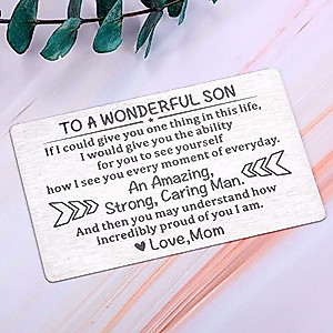 Stocking Stuffers for Men Son Gifts from Mom Graduation Gifts for Him Christmas Gifts for Men Adult Son Stocking Stuffers for Teens Boy Gift Ideas to My Son Birthday Card 21st Birthday Wallet Card