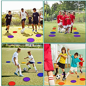 TuXHui Spot Markers 9inch 10inch 18pcs 27pcs Rubber Agility Dots Flat Cones Non Slip Sports Dots Floor Spots Agility Markers for Kids Soccer Basketball Speed Agility Training, Classroom Activities