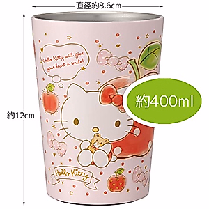 Skater STCV2-A Stainless Steel Tumbler, Hot and Cold Retention, Convenience Store Coffee, 13.5 fl oz (400 ml), M, Hello Kitty Happiness Girl Sanrio