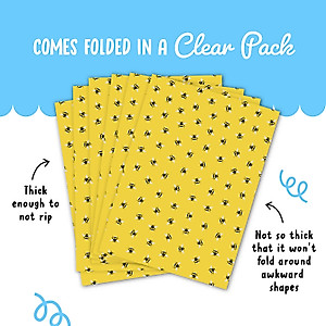 CENTRAL 23 - Bee Wrapping Paper - 6 Wrapping Paper Sheets for Birthday - Women - Friends - Birthday Baby Shower Easter Decorations - Recyclable and Made In UK
