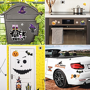 Whaline 16Pcs Halloween Refrigerator Magnets Cute Trick or Treat Decorative Fridge Magnetic Stickers Happy Halloween Garage Magnet for Fridge Car Metal Door Mailbox Locker Office Cabinets Decor