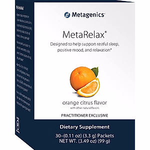 Metagenics MetaRelax Magnesium Powder Blend to Help Promote Restful Sleep, Positive Mood, and Relaxation - Orange Citrus Flavor, 30 Servings