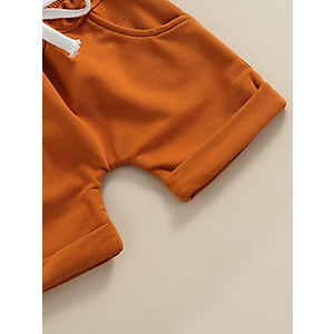 Baby Boys Clothes Sets Short Sleeve Letter Printed T-Shirt Tops + Solid Color Short Pants (White, 0-3 Months)