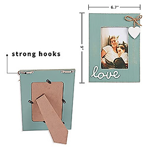 Love Picture Frame Blue 4x6,Heart photo frame teal for boyfriend ,couple,family