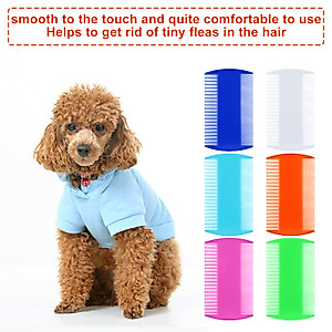 Molain, 12 Pieces Flea Lice Combs Cat Dog Grooming Comb, Double Side, Plastic, for Pet Owners, Unisex, All Hair Types, White, Green, Light Blue, Dark Blue, Orange, Pink