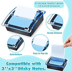 Pop Up Notes Dispenser Black Base Clear Top Sticky Notes Holder Acrylic Posted Notes Holder Small Sticky Holders Container for 3 x 3 Inch Sticky Notes School Office Home Store Accessories (2)