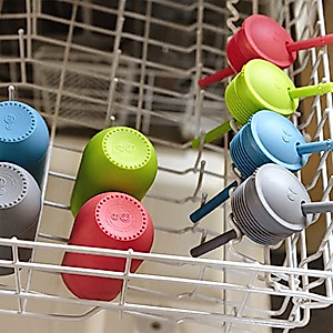 ez pz Happy Cup + Straw Training System - 100% Silicone Training Cup for Toddlers + Preschoolers - Designed by a Pediatric Feeding Specialist - 24 Months+ (Blue)