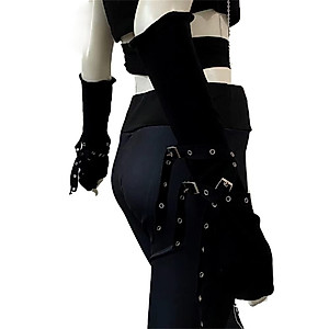 Instobig Black Arm Sleeves for Women Mall Goth Steampunk Arm Warmers Punk Accessories Buckles Gloves