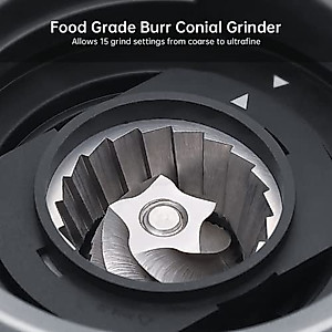 Zstar Espresso Machine with Milk Frother and Grinder, 15 Bar Automatic Espresso Coffee Machine All In One Coffee Maker with Italian ULKA Pump, 2.5L Water Tank, Brushed Stainless Steel for Home Office