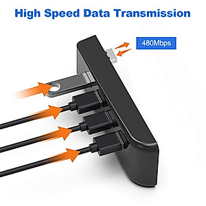 NexiGo PS5 4 Ports USB Hub, [Minimalist Design], High-Speed Data Transfer, Fast Charging Ports for DualSense Controller, Splitter Expander for PlayStation 5 Disc & Digital Edition