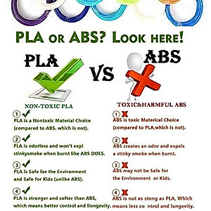 Salpplea 3D Pen/3D Printer Filament,3D Pen PLA Filament Refills，1.75mm PLA Filament Pack of 20 Colors,High-Precision Diameter Filament, Each Color 16 Feet, Total 320 Feet Lengths