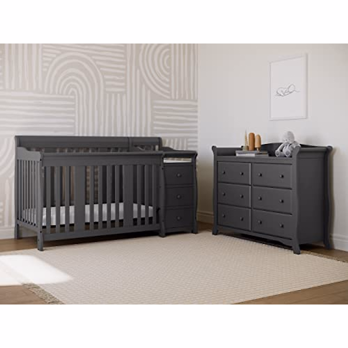 Storkcraft Avalon 6 Drawer Double Dresser (Gray) – Dresser for Kids Bedroom, Nursery Dresser Organizer, Chest of Drawers for Bedroom with 6 Drawers, 17.5x50x40.5 Inch (Pack of 1)
