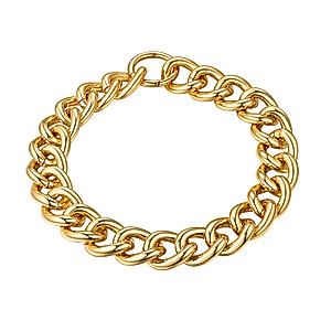 GOLDCHIC JEWELRY Oversized Chain for Women, 23mm Punk Chunky Chainlink Choker Necklace, Gold Cuban Link 20'' Choker for Wife