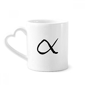 Greek Alphabet Alpha Black silhouette Mug Coffee Ceramic Drinkware Glass Heart Cup