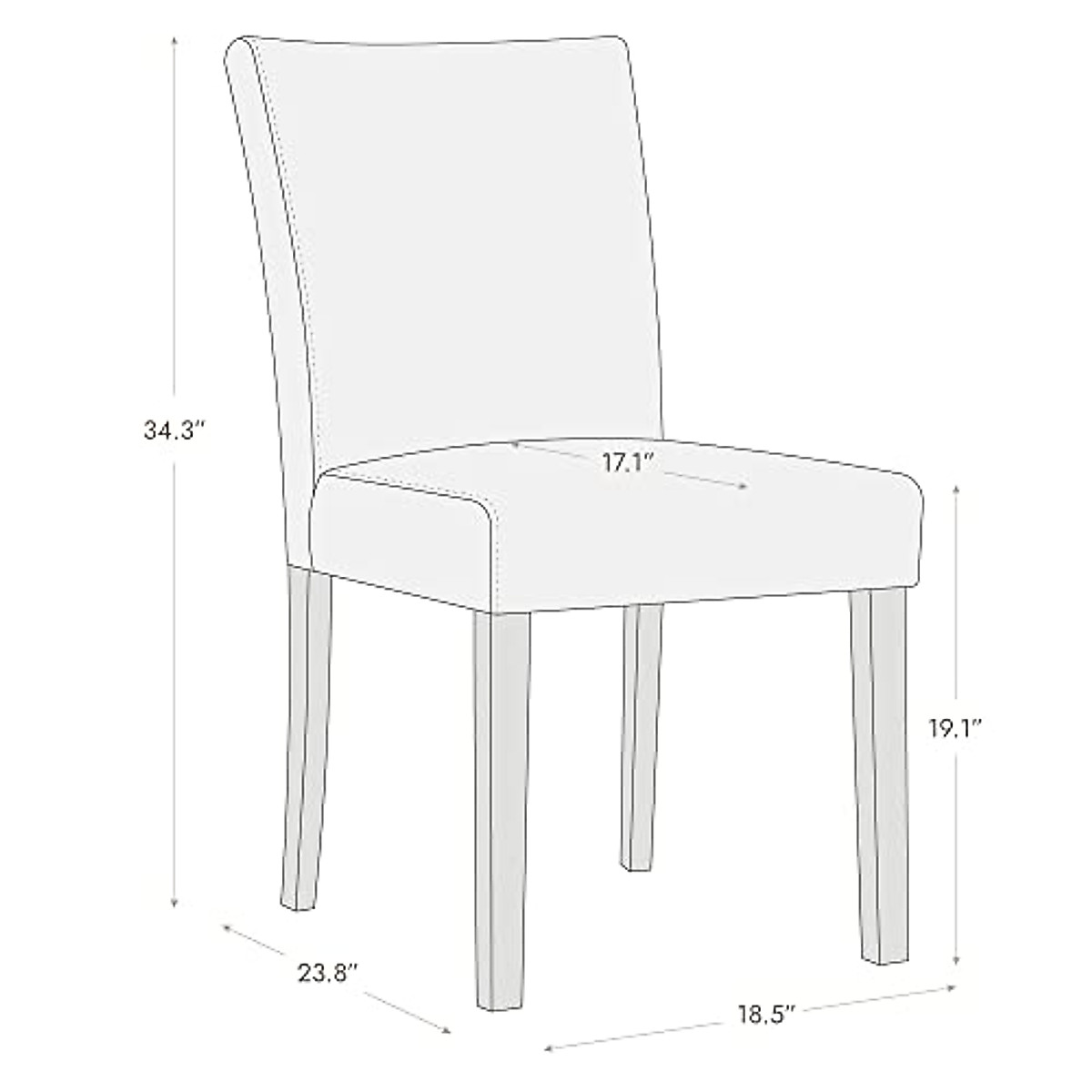 Watson & Whitely Upholstered Kitchen & Dining Room Chairs with Low Back, Faux Leather Armless Dining Chairs with Solid Wood Legs, Set of 2, Saddle Brown