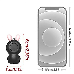 Portable Rabbit-Shape Locator Mini Anti-Loss Device Waterproof Bluetooth 5.0 Mobile Tracking Bluetooth GPS Locator for Pet Keychain Bag, Black, 1PC