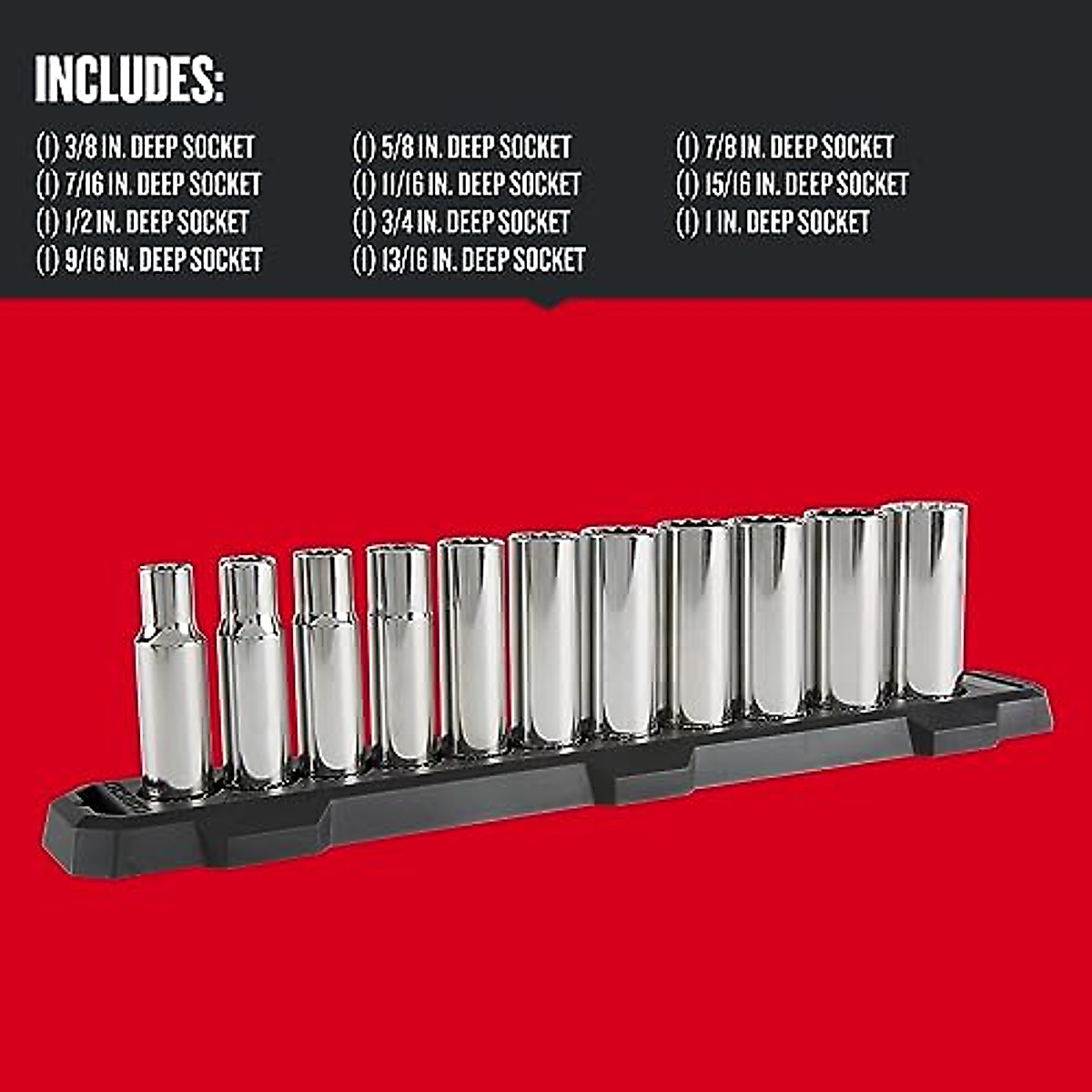 Craftsman Socket Set, SAE, 1/2-Inch Drive, 12-Point, 11-Piece (CMMT12048)