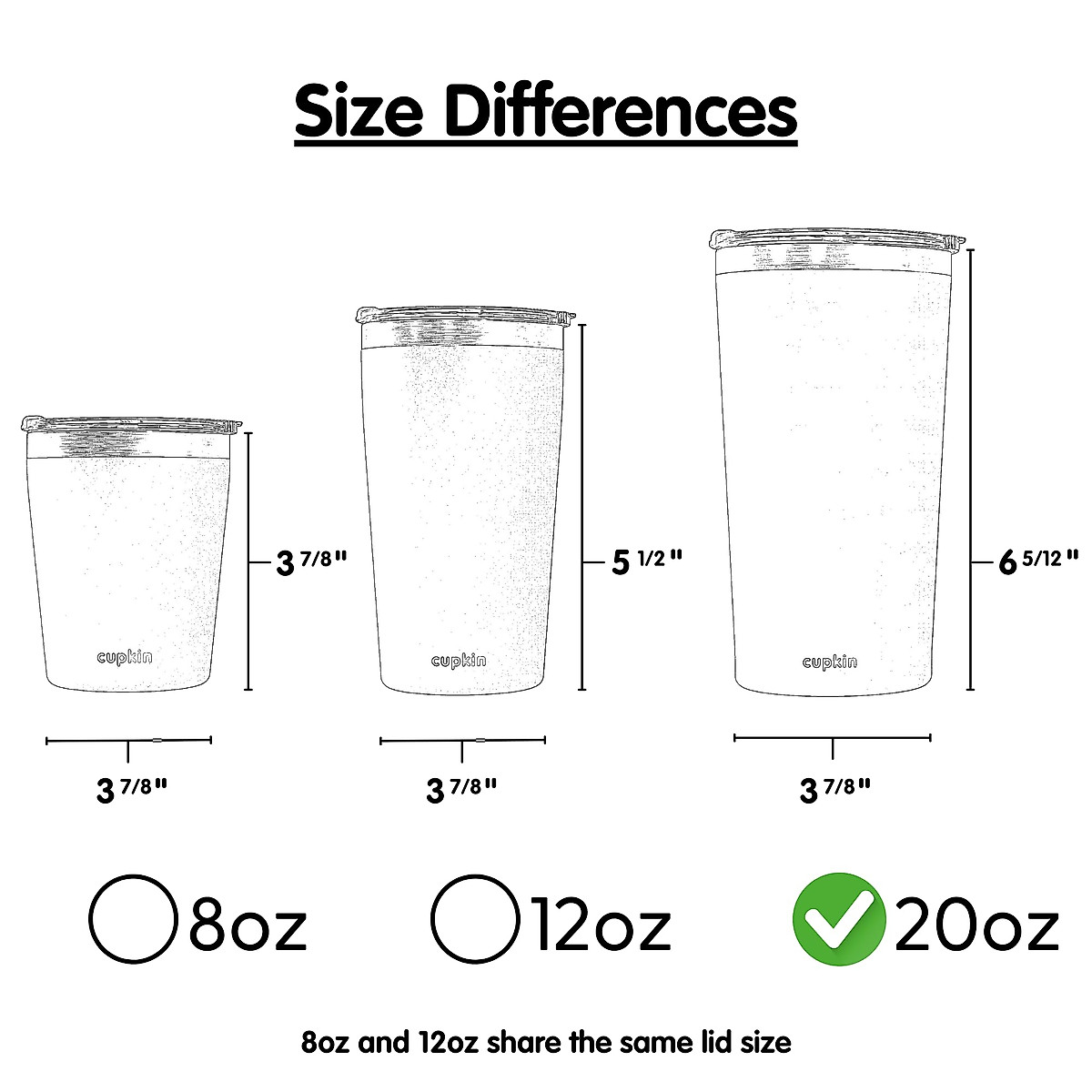 CUPKIN Stainless Steel Insulated Tumbler with Lid and Straw, 20 oz Water Bottle & Straw, Stainless Steel Cups, Travel Coffee Mug for Adults, Iced Coffee Cup with Lid, Tumbler for Travel