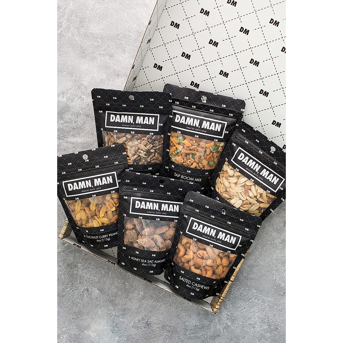 Nuts Gift Basket for Men, Adults - 6 Unique Flavors, Great Birthday Gift for Men, Gift for Dad, Food Gift Basket, Gourmet Nut Snack