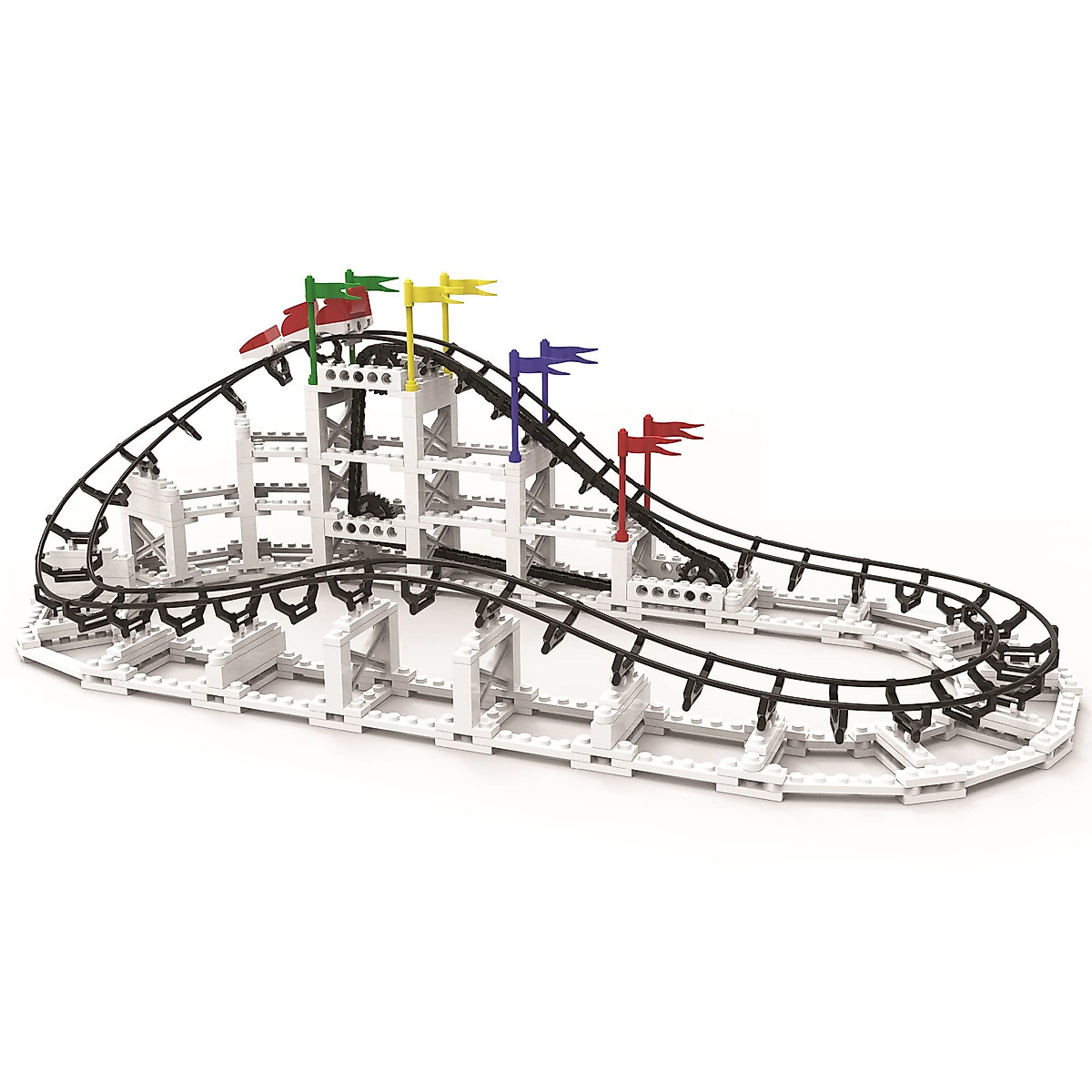 CDX Blocks: Little Dipper - 324 Pcs, Building Brick Set, Gravity Powered Roller Coaster Model, Promotes STEM Learning