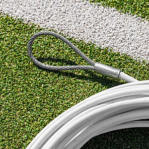 Tennis Net Headline Wire Cable [33ft or 42ft] | PVC Coated Steel Wire – All Tennis Posts (Loop & Pin, 42ft (Doubles))