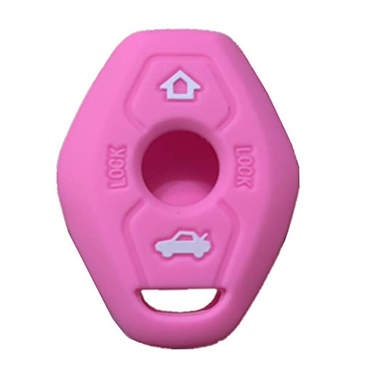 Rpkey Silicone Keyless Entry Remote Control Key Fob Cover Case protector Replacement Fit For BMW 3 5 7 Series M3 M5 M6 X3 X5 Z3 Z4 Z8 LX11FZV（Pink）