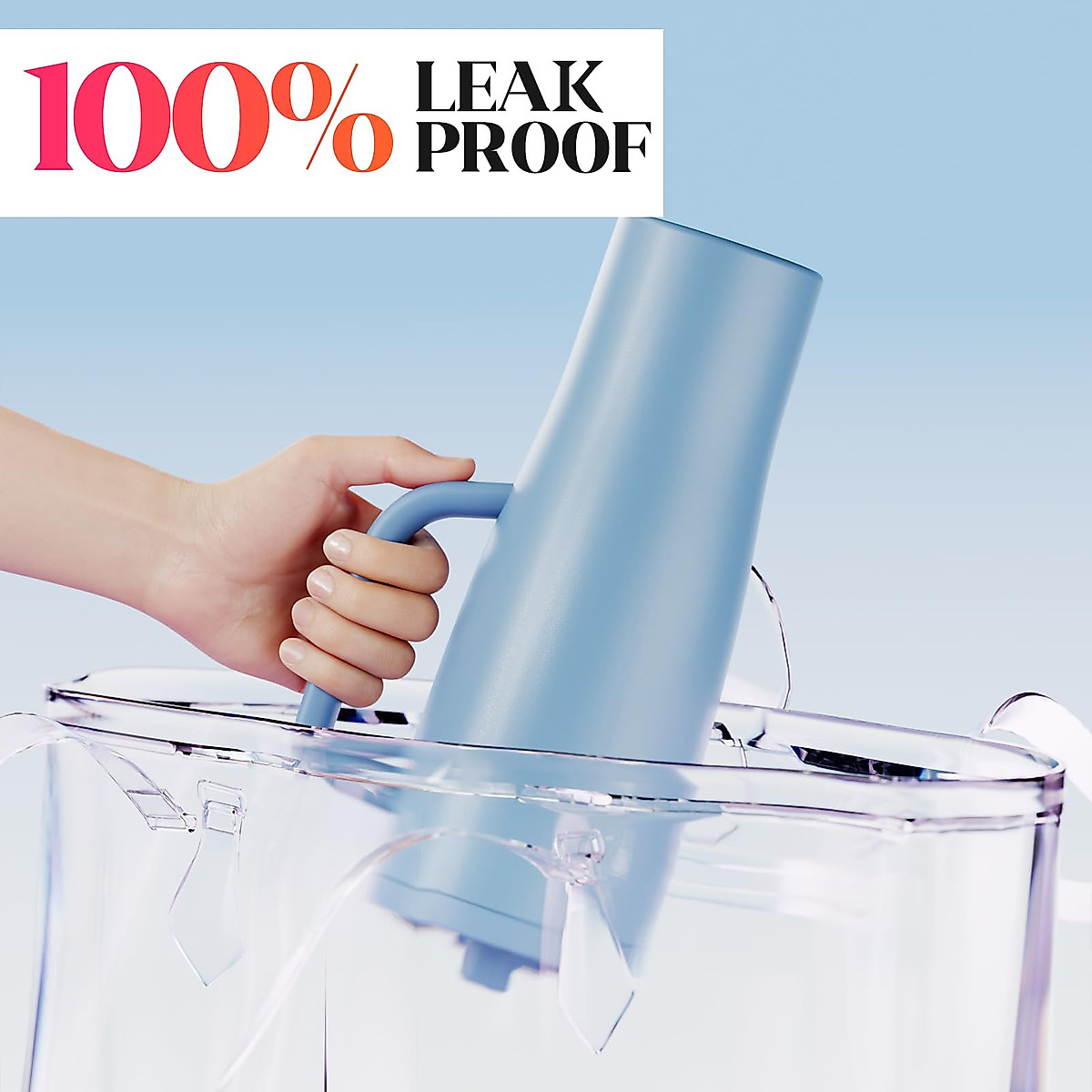 FOHGEE 40oz Tumbler with Handle and Straw Lid【Magnetic lid + Removable built-in straw】100% Leak-proof Travel Coffee Mug, Stainless Steel Insulated Cup, Keeps Cold for 24Hrs (ChillWave Sky Breeze)