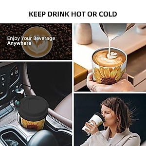 WANGXUEE Smile Face Sunflower Print 500ml Stainless Steel Travel Tumbler Double Wall Vacuum Insulated Coffee Mug