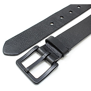 BC Belts Metal Free Full Grain Leather Belt - Hypoallergenic No Nickel and TSA Approved (Black-XL)