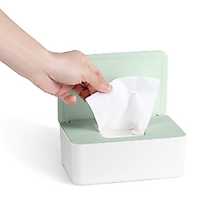 Diaper Wipes Dispenser Baby Wipes Case, Baby Wipe Holder Keeps Wipes Fresh, Non-Slip, Easy Open & Close Wipe Container Green