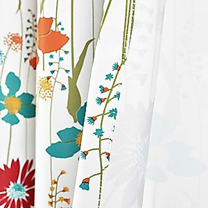 Lush Decor Clarissa Floral Room Darkening Window Curtain Panel Pair, 84" L x 52" W, Turquoise & Tangerine