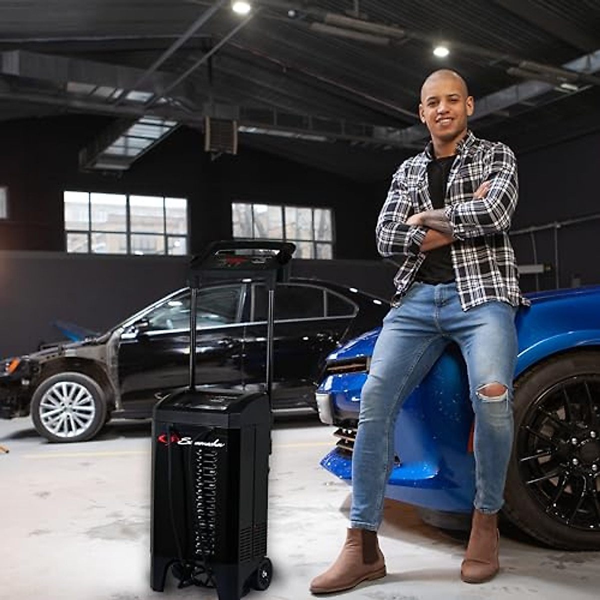 Schumacher SC1352 250A 12V/24V Wheeled Battery Charger and Jump Starter – For Car, SUV, Truck, and Boat – Fully Automatic – 40A and 20A Boost Modes – Battery and Alternator Tester