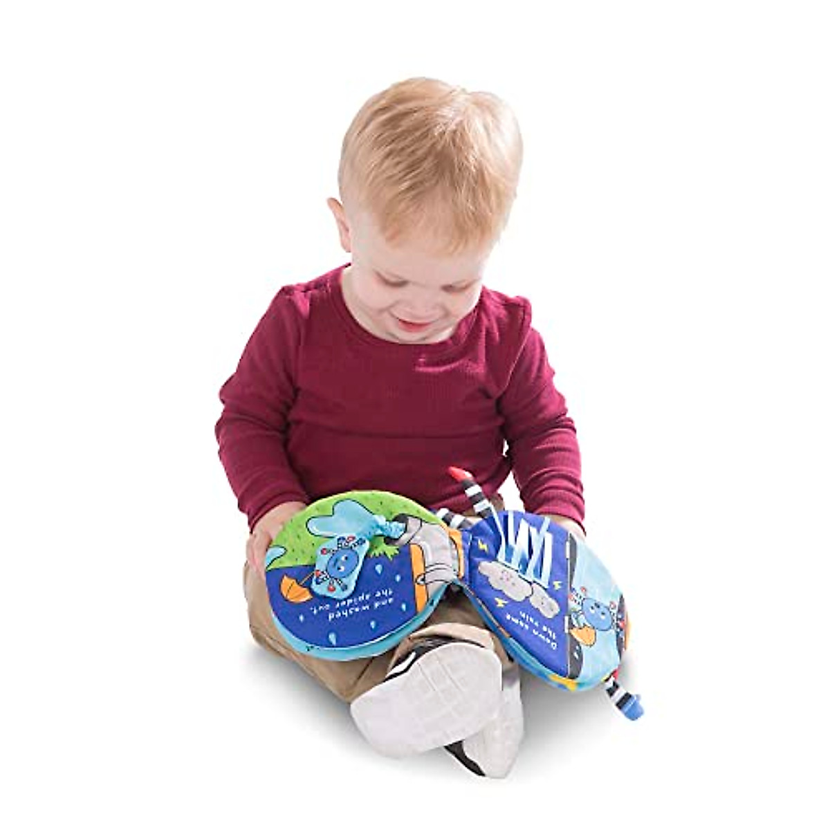 Melissa & Doug K's Kids Itsy-Bitsy Spider 8-Page Soft Activity Book for Babies and Toddlers - Cloth Baby Book And Sensory Toy With Textures To Grasp And Pages To Play Peekaboo, Ages 1 Month+