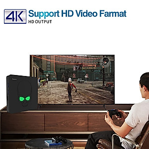 Kinhank Super Console X King Video Game Console Built-in 88000+ Games, Android 9.0&EmuELEC 4.5&CoreE System, 4K UHD Output, 2.4G/5G, Voice Remote Control, 2 Wireless Controllers (64G)