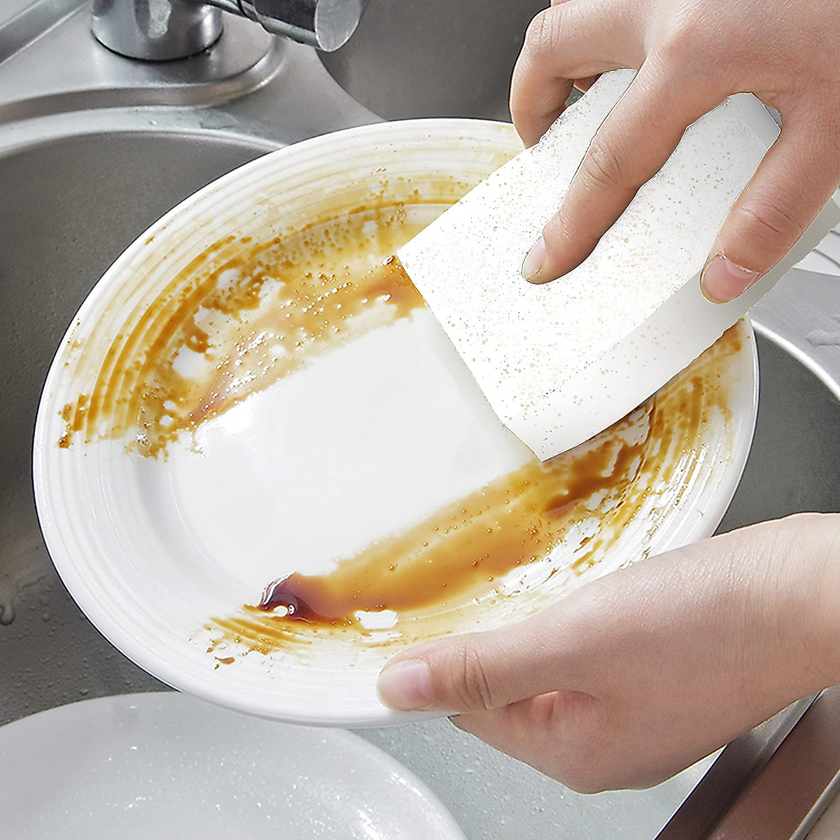 Melamine Foam, 10Pack Melamine Sponge, Magic Sponge Eraser in Bulk Sheets, Bathroom Oven Shower Glass Dishes Stove Top Kitchen Sinks Bathtub Wall Tile Baseboard Sneakers Shoe Cleaner, Not Easily Rip