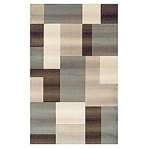 SUPERIOR Indoor Large Area Rug, Jute Backed, Perfect for Entryway, Office, Living/Dining Room, Bedroom, Kitchen, Modern Geometric Patchwork Floor Decor, Clifton Collection, 8' x 10', Grey/Brown