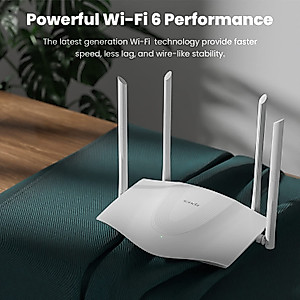 Tenda Wi-Fi 6 Router AX1800 Smart WiFi Router (RX3) -Dual Band Gigabit Wireless Internet Router，with MU-MIMO+OFDMA, 1.8GHz Quad-Core CPU, Up to 1200 Square Feet Coverage(4 Rooms) & 64 Devices
