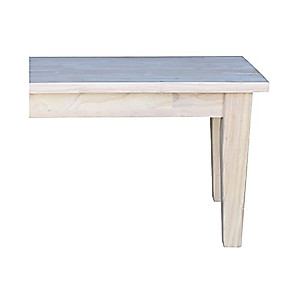IC International Concepts International Concepts Shaker Style Unfinished Bench, 72" x 14" x 18"