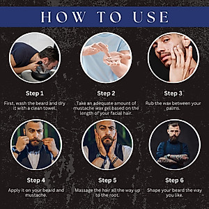 AMAzing Earth Beard & Mustache Holding Wax Gel for Men - Certified Organic, Strong Hold, Styling, Argan Oil, Chemical Free, 100% Vegan & Cruelty Free - 50gm