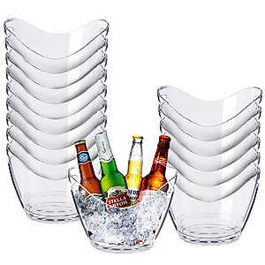 Ice Bucket - Ice Buckets for Parties - Champagne Bucket - Clear Acrylic Beer Bucket 3.5 Liter - Ice Bucket for Beer, Wine and Champagne - 16pk Bulk