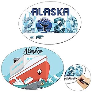 Kanayu 2 Pcs Large Alaska Magnetic Cruise Door Decoration Cruise Ship Door Magnets Refrigerator Essentials for Carnival Cruise Ship Cruise Accessories Stateroom Door Cabin Gift (Ship)