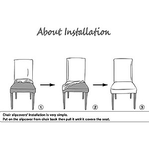 Hooshing PU Leather Chair Covers Stretch Waterproof Chair Protectors for Dining Room Set of 2 Brown