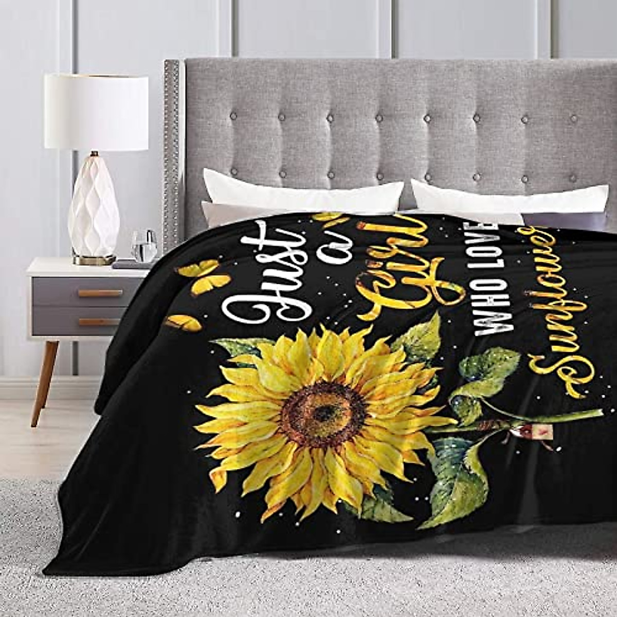 Sunflower Blanket Soft Lightweight Throw Blanket Comfortable Warm Bed Blanket for Bedroom Living Room Sofa Couch(50"x40")
